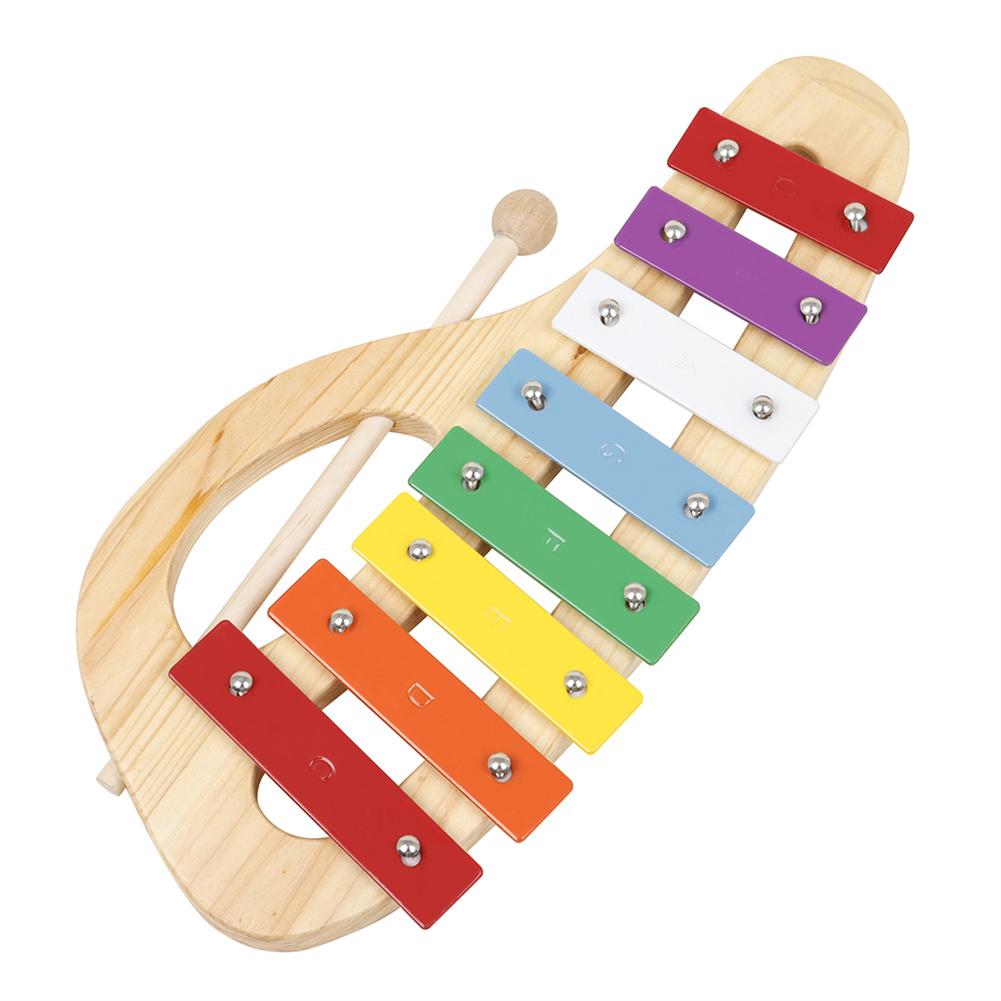 Redcolurful Xylophone Set Wood + Metal Orff Children Hand-held Octave ...