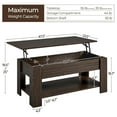 AIZYT Lift Top Coffee Table with Hidden Compartment and Storage Shelf ...