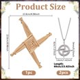2Pcs Ring Stainless Steel Pendant Necklaces for Women Men with 1Pc ...