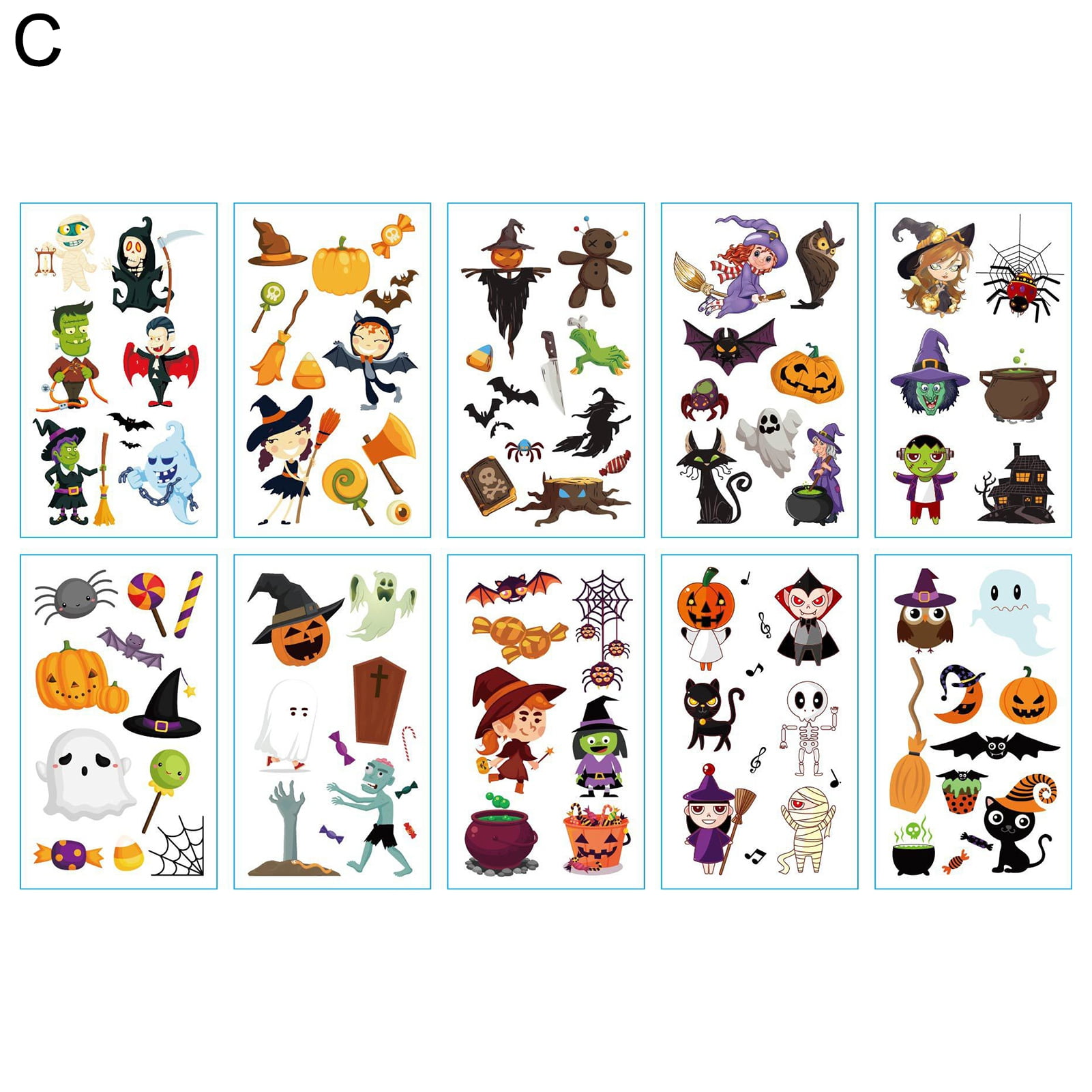 Sunjoy Tech 10 Sheets/Set Face Tattoo Stickers Fashionable Fun 3D ...