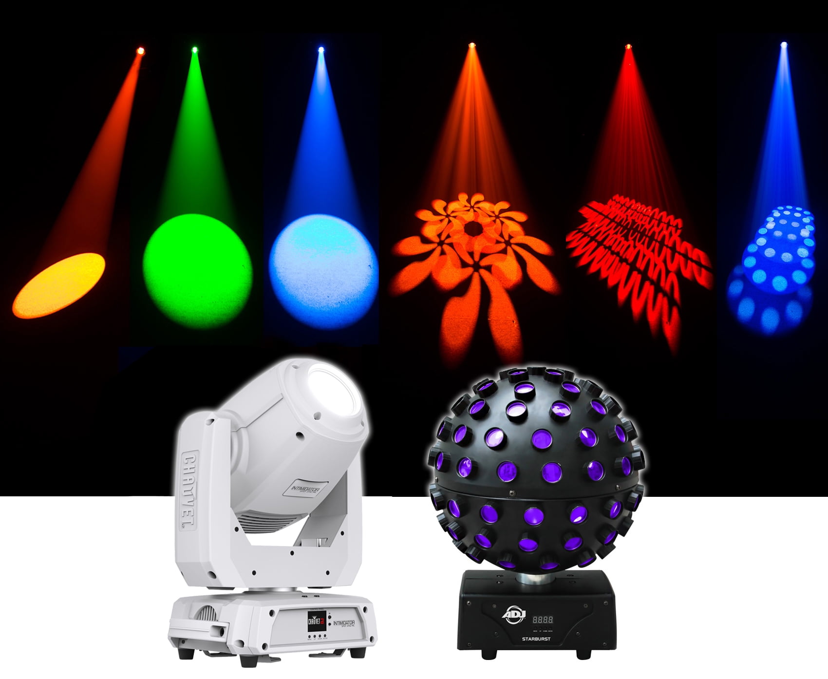 Chauvet DJ Intimidator Spot 375Z IRC LED Moving Head Light + ADJ Sphere ...