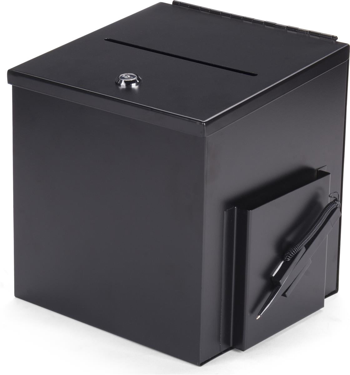 Metal Suggestion Box, Locking, Wall or Counter Mount, Black Finish ...