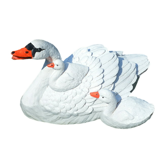 Multitrust Outdoor Garden Swan Figurine, Landscape Centerpiece ...