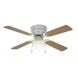 Mainstays 42" Hugger Metal Indoor Ceiling Fan with Light, White, 4 ...