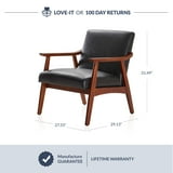 BELLEZE Modern Accent Chair Armchair for Living Room - Bianca (Black ...