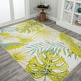 Monstera Tropical Leaves Ivory/Green 4 ft. x 6 ft. Area Rug - Walmart.com