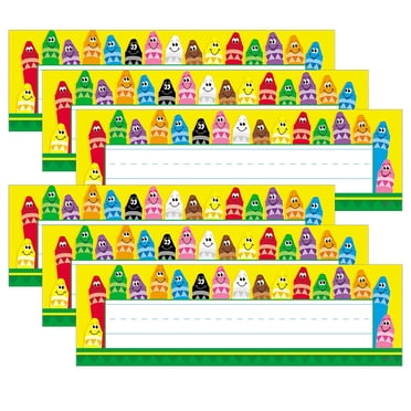 Trend Colorful Crayons Name Plates - 36 / Pack - 9.5" Width x 2.9 ...