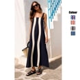 2026 New European and American Style Women's Navy and White Vertical ...