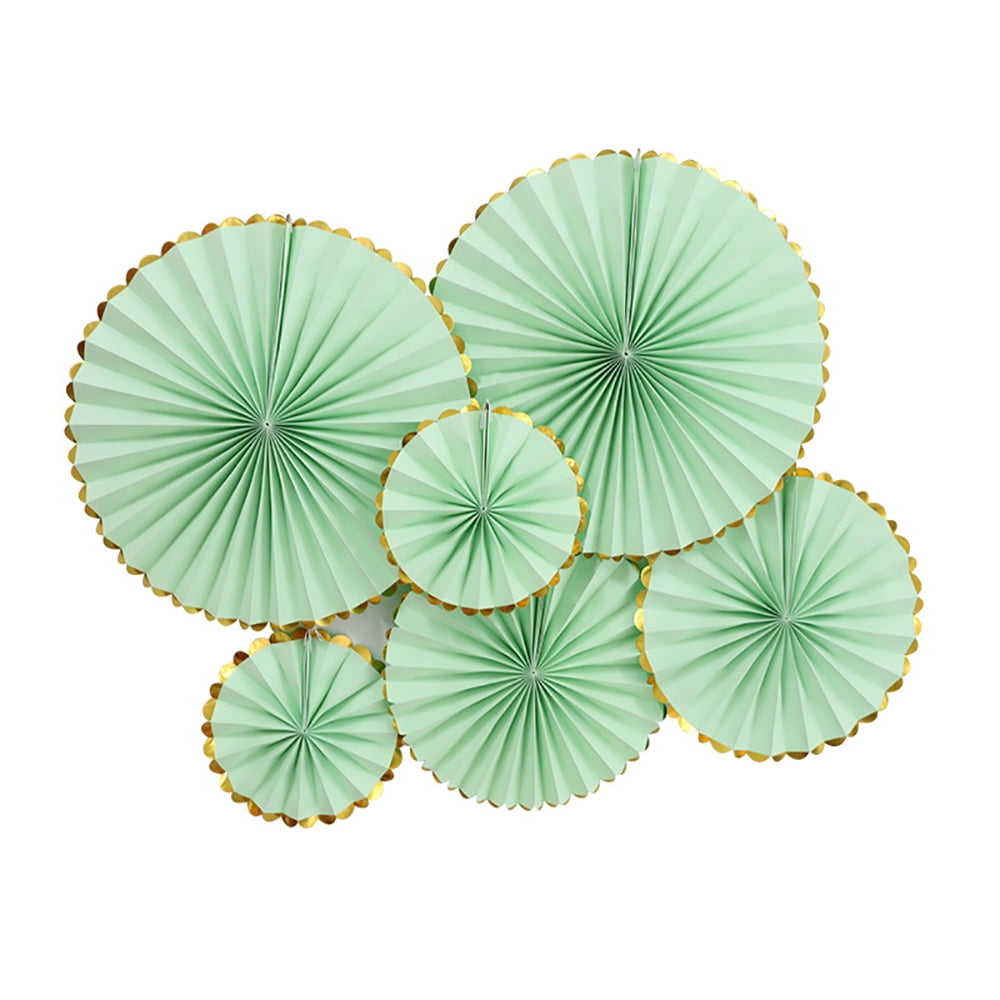 6 PCS Hanging Paper Fan Decorations, Paper Fan Flower for Wedding ...