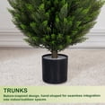 ROMSWI Artificial Cedar Topiary Trees 3FT 2 Pack UV Resistant Evergreen ...