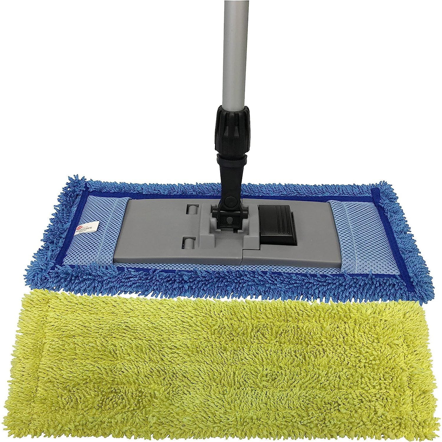 Microfiber Pocket Mop Kit: 1) Blue 18" Pocket Mop, 1) Yellow 18" Pocket ...