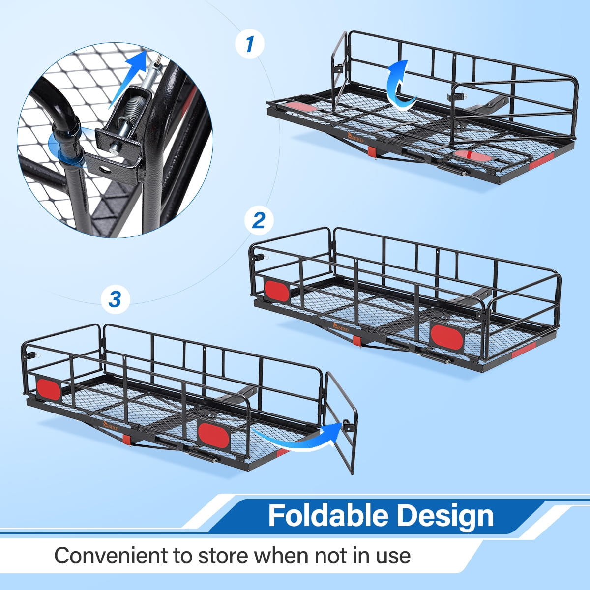Buy KING BIRD 60 x 24 x 14 Folding Hitch Mount Cargo Carrier, 500 Lbs ...