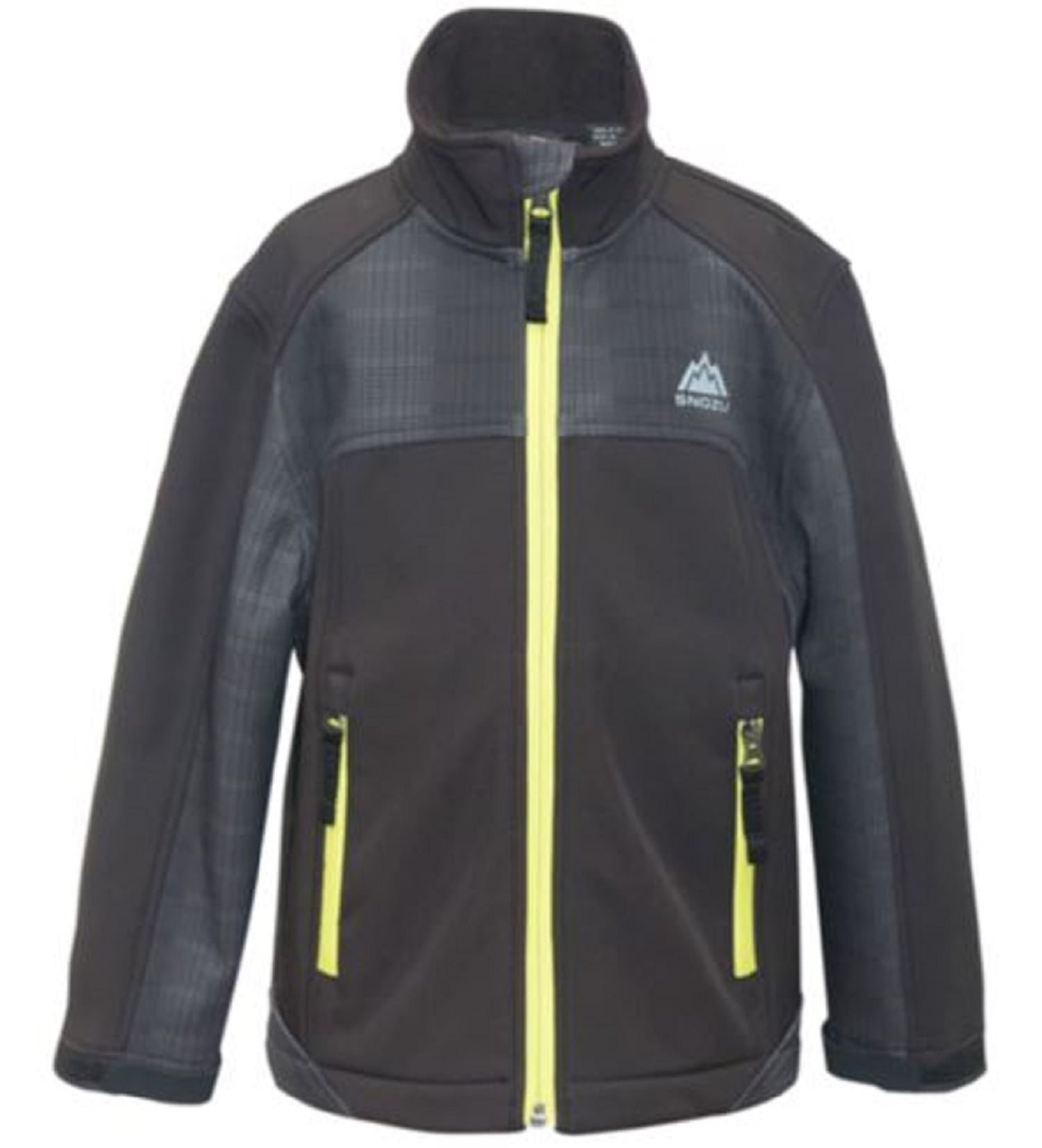 SNOZU Boys Fleece-Lined Softshell Jacket (XS (5/6), Black/Black Static ...