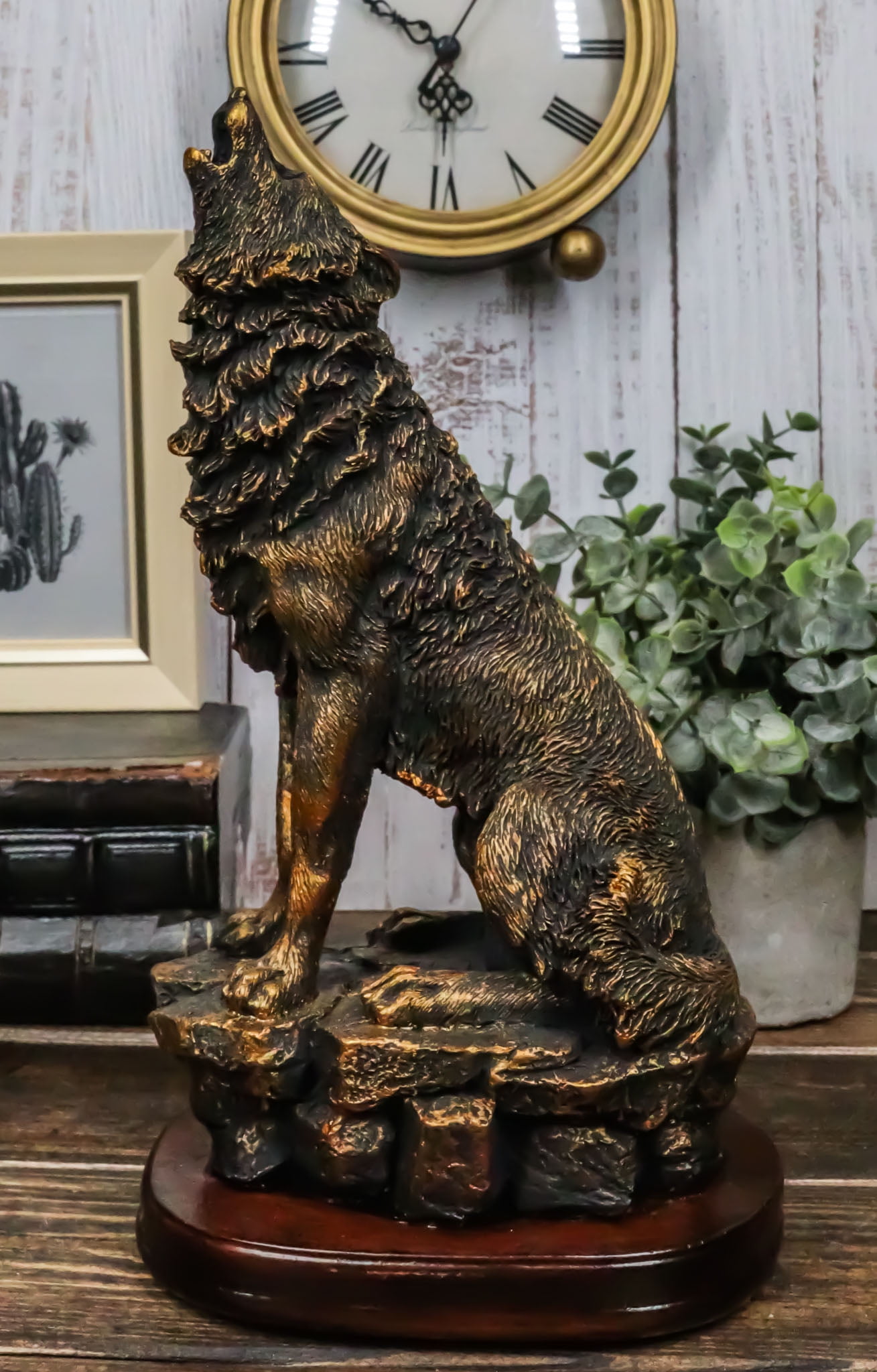 Ebros Howling Wolf Statue 10.5" Tall Alpha Wolf Pack Figurine in Faux ...