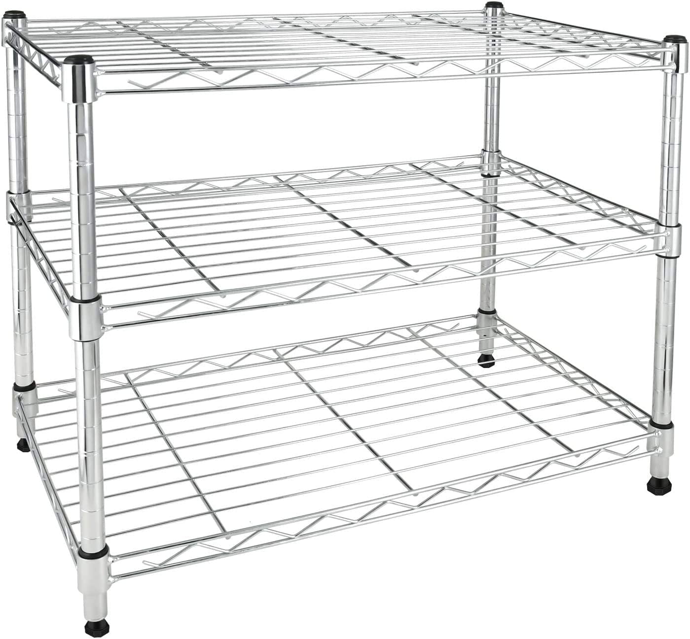 YSSOA Heavy Duty 3-Shelf Shelving with Wheels, Adjustable Storage Units ...