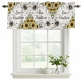 Bee Positive 2 Panels Kitchen Valance, Farmhouse Bee Animal Sunflower ...
