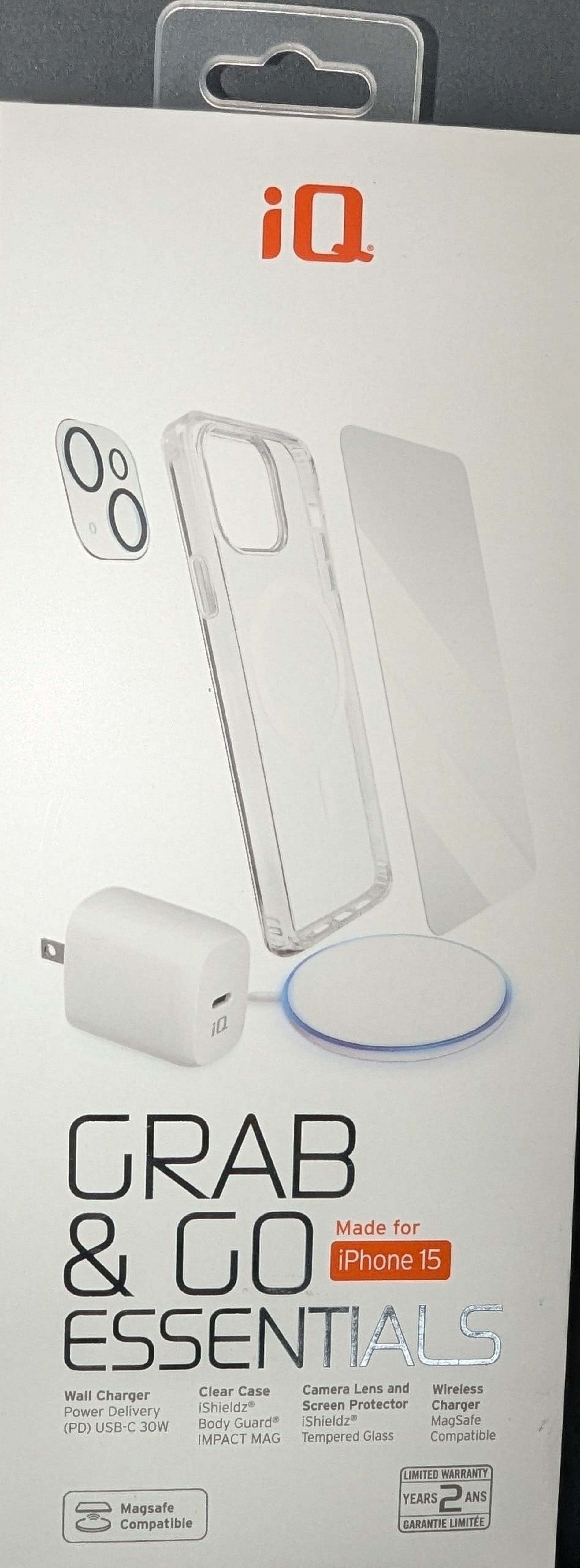 iQ Grab & Go Essential Kit for iPhone 15 | Premium Accessory Bundle with iSHIELDZ Screen ...