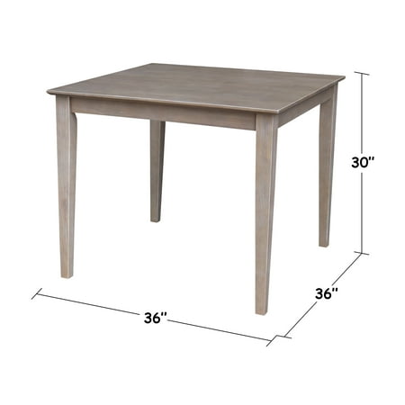 Solid Wood 36" x 36" Dining Table in Washed Gray Taupe - Walmart.com ...