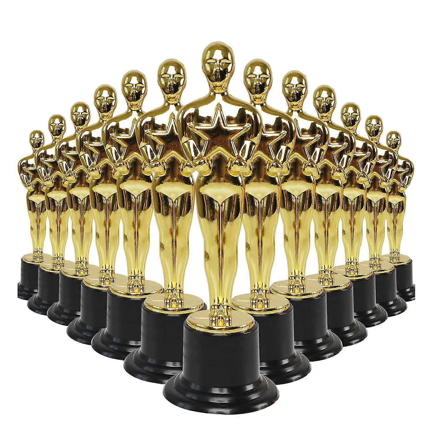 24 Pack Plastic Gold Star Award Trophies Statuette for Game Prize ...
