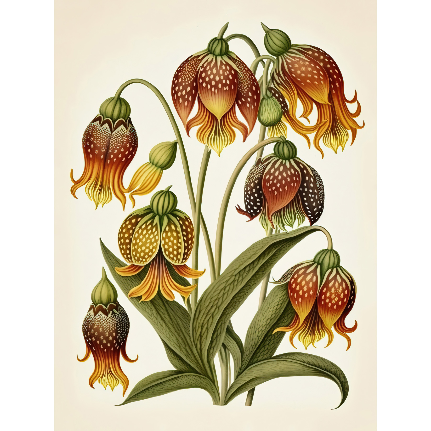 Ernst Haeckel Inspired Fritillaria Flower Plant Study Modern ...