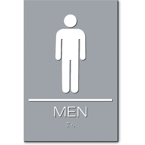 California MEN Restroom Wall Sign-Gray / White (3 Units) - Walmart.com