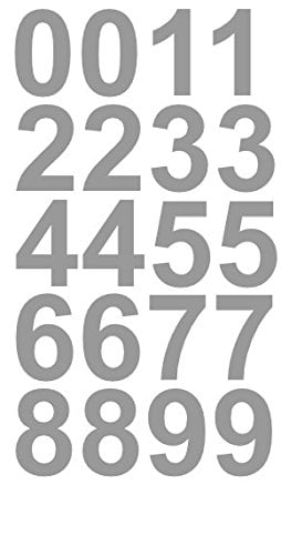 Sheet of 1 Inch (Silver) Numbers Vinyl Custom Street Address Mailbox ...