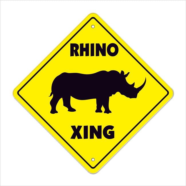 SignMission X-14-RHINO 14 in. Rhino Zone Xing Crossing Sign - Walmart.com