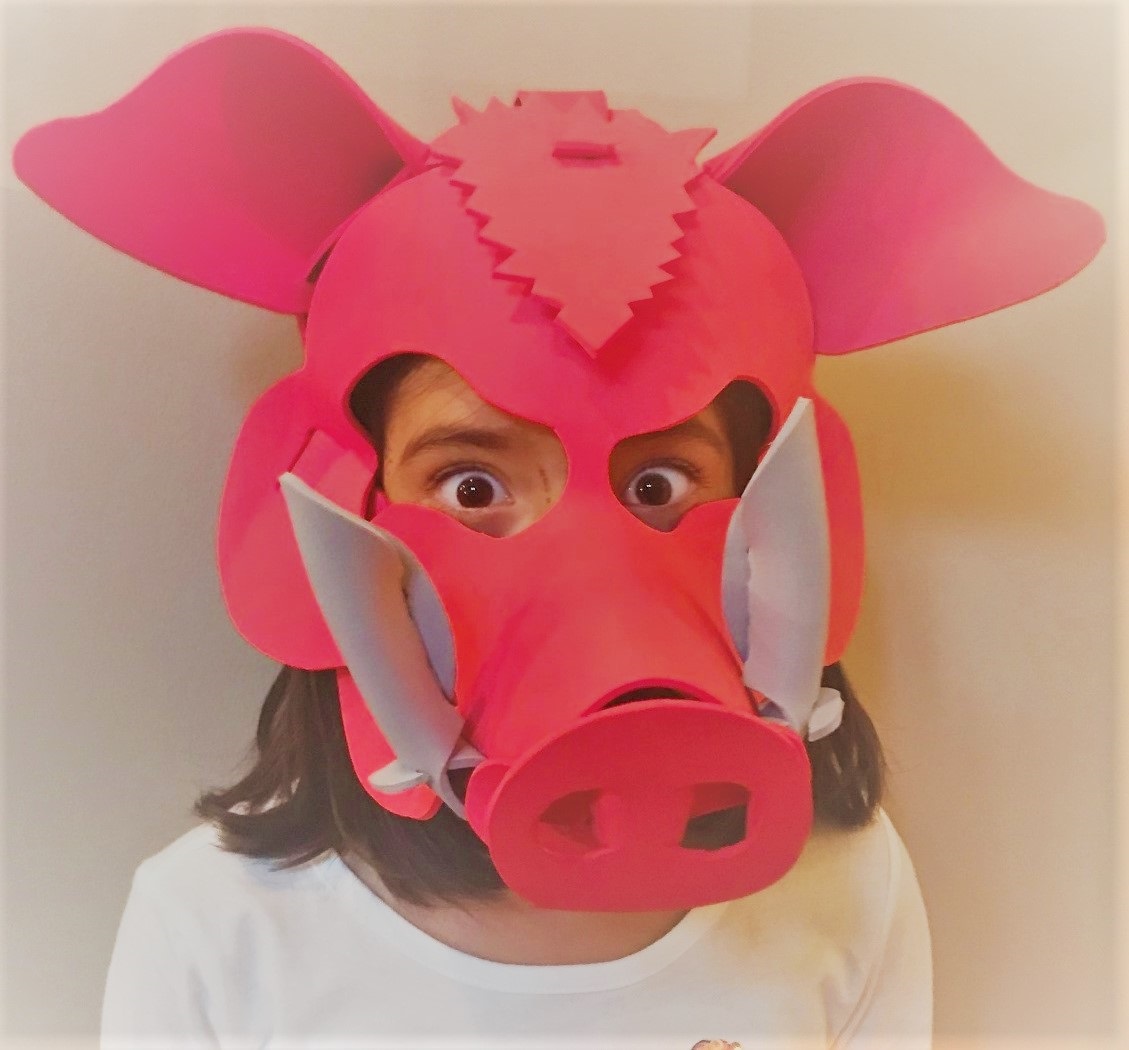 Razorback Pig Mask - Red & White - Go Fun Face Masks - Walmart.com