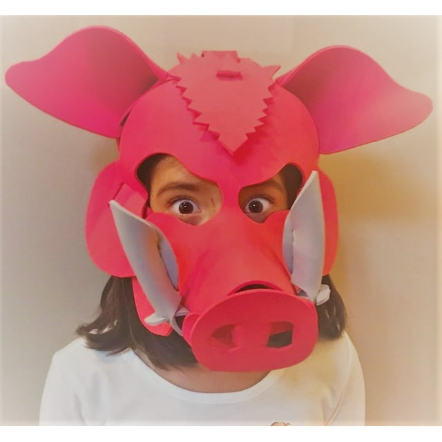 Razorback Pig Mask - Red & White - Go Fun Face Masks - Walmart.com