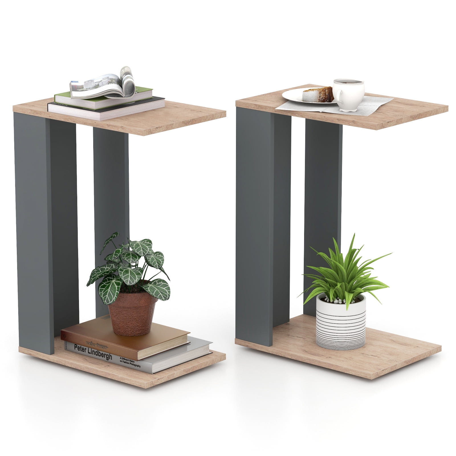 Click here for Patiojoy C-Shaped Side Table Slim Couch Tray Table... prices