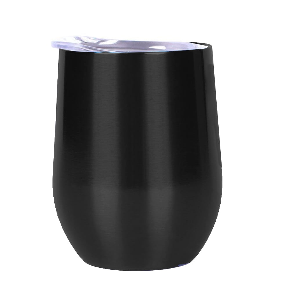 Vaso Térmico Acero Inoxidable 12oz Vino Doble Pared Con Tapa Negro Gama ...