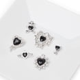 (2 pack) Cousin DIY 6 Piece Black Heart Charms, Silver-Toned Metal ...