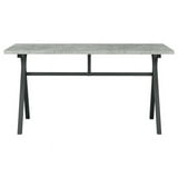Tatum Rectangular Writing Desk Cement and Gunmetal - Walmart.com