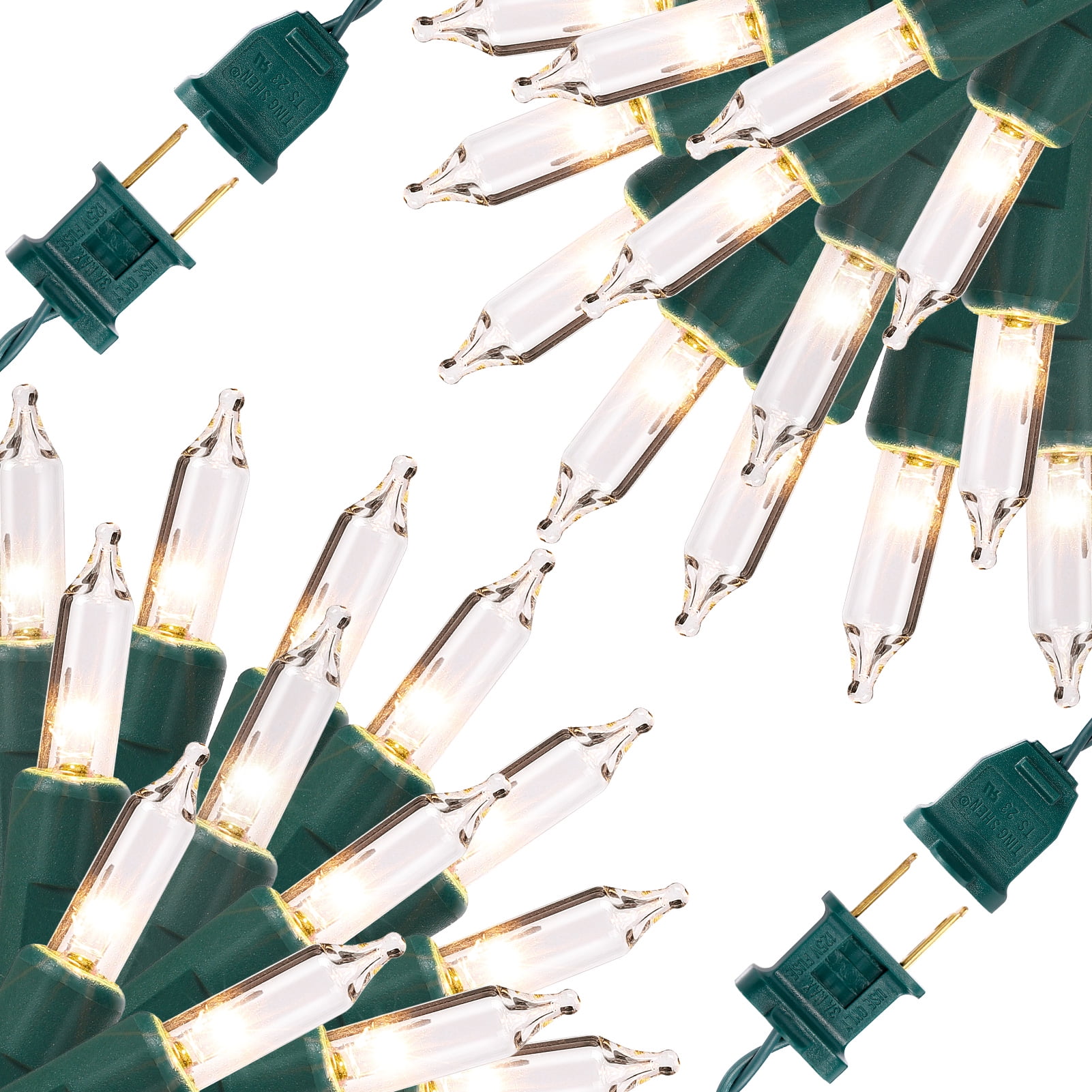 Veecome 79.5Ft Christmas String Lights with Replace Fuse and Bulb, 100 ...