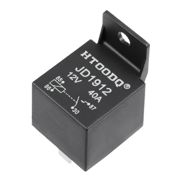 JD1912 DC 12V Coil 40A 4Pin Automotive Electromagnetic Relay Black ...