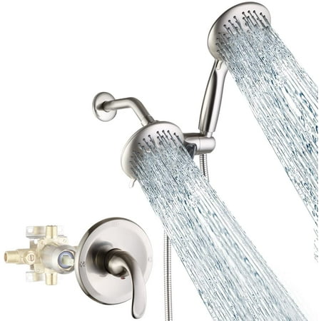 POP Black Dual-Function Shower Faucet Set with Valve Bathroom High ...