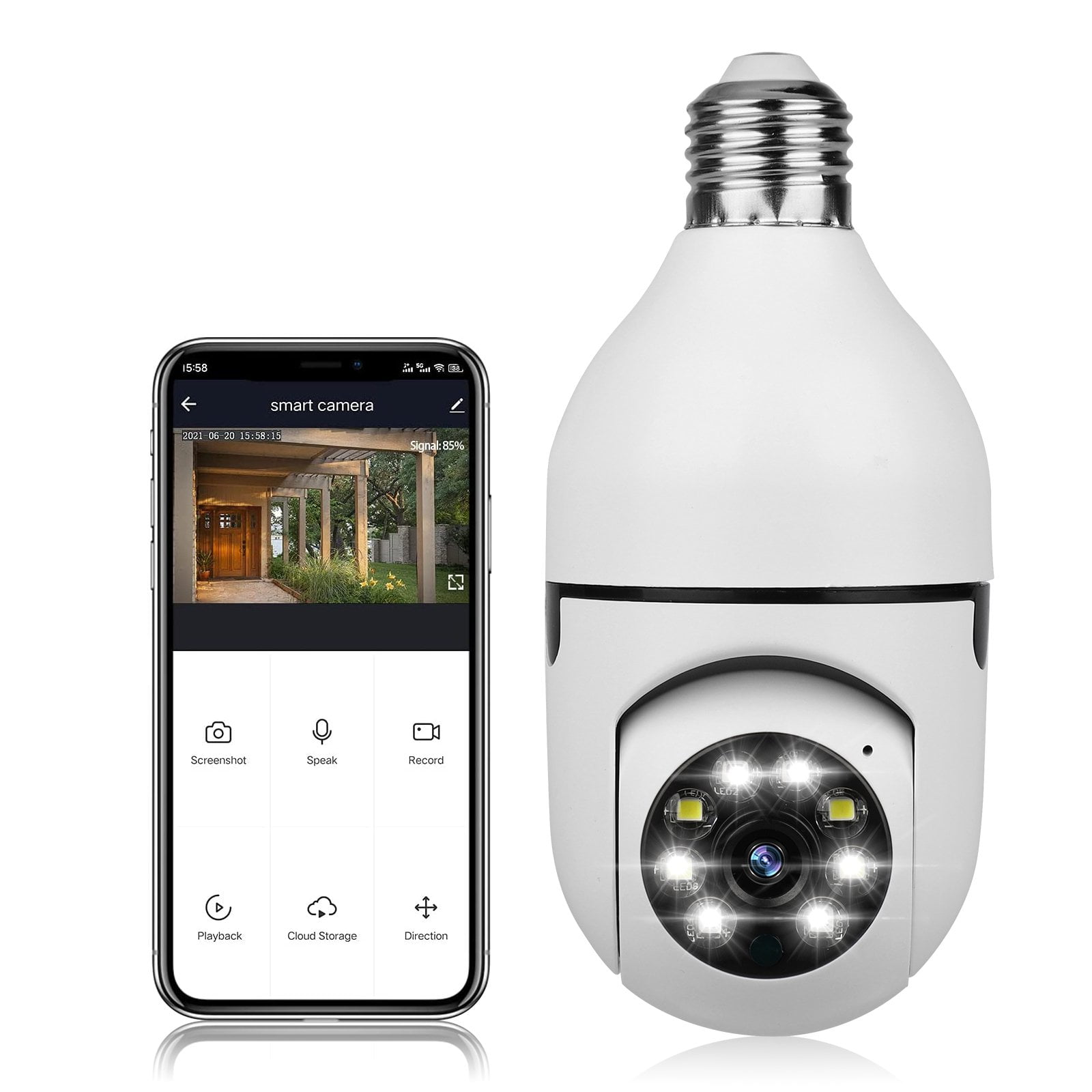 Risewill HD 1080P 360° Panoramic WiFi IP Camera Light Bulb Home ...