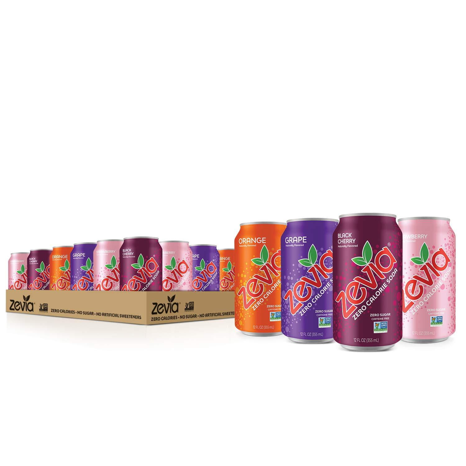 Buy Zevia Zero Calorie Soda, Fruity Variety Pack, 12 Ounce Cans Pack of 24 Online at Lowest ...