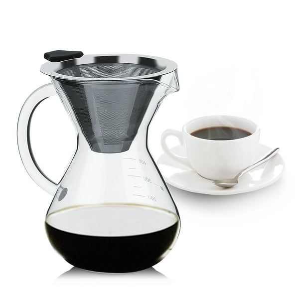 Zyyini Coffee Filter Pot, Grass Coffee Filter Pot,400ml Glass Hand Drip ...