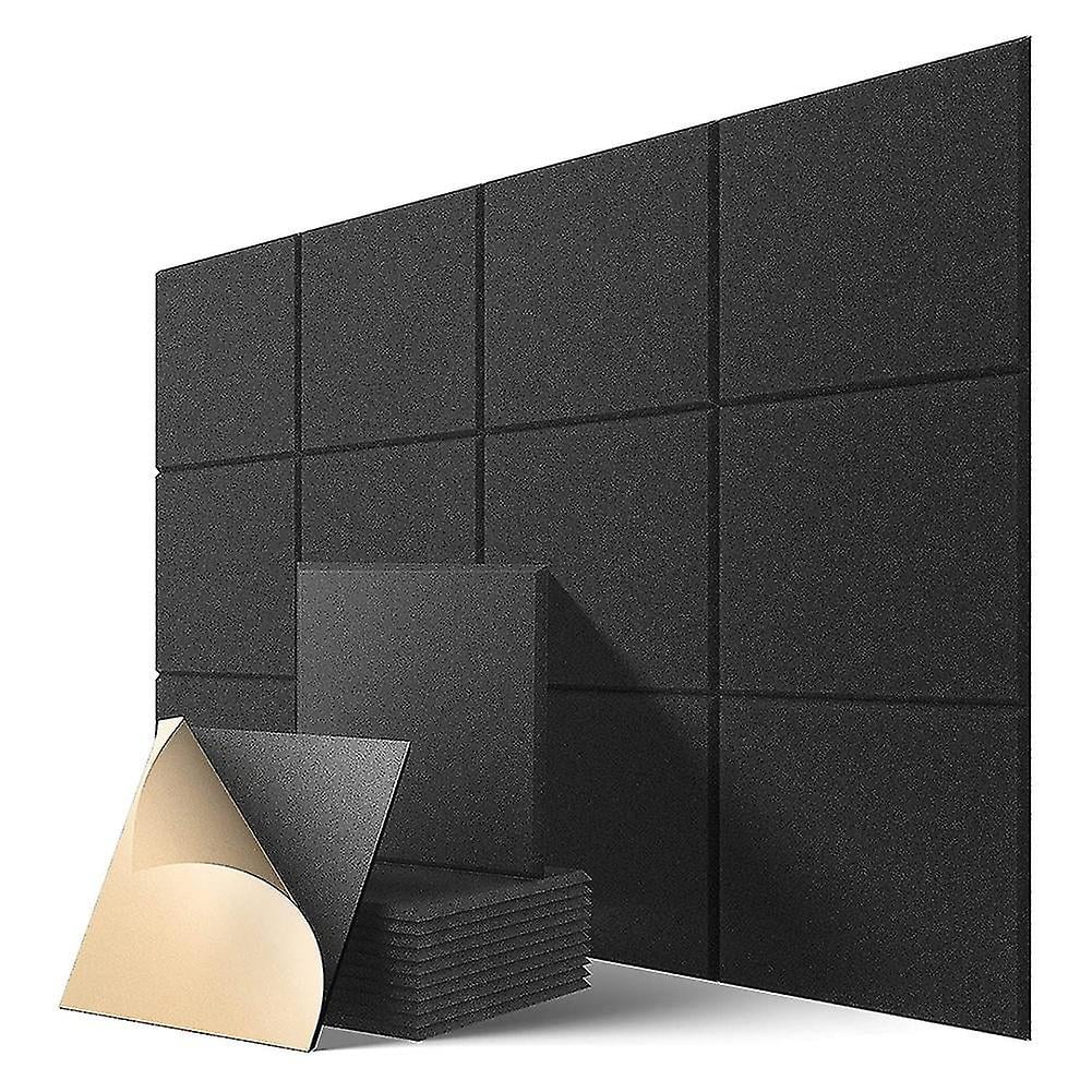 Paneles acústicos autoadhesivos, paquete de 12, 12 x 12 x 0,4 pulgadas ...