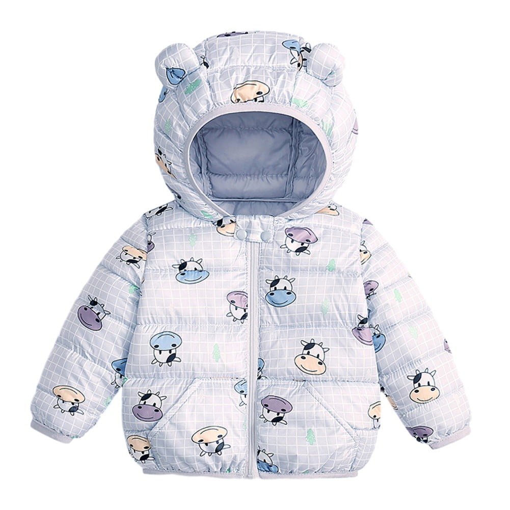 Toddler Baby Girl Boy Hooded Cartoon Snowsuit Light Puffer Jacket Winter Coat 1-6T - Walmart.com
