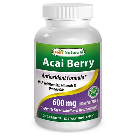 Best Naturals Acai Berry 600 mg 120 Capsules - Walmart.com