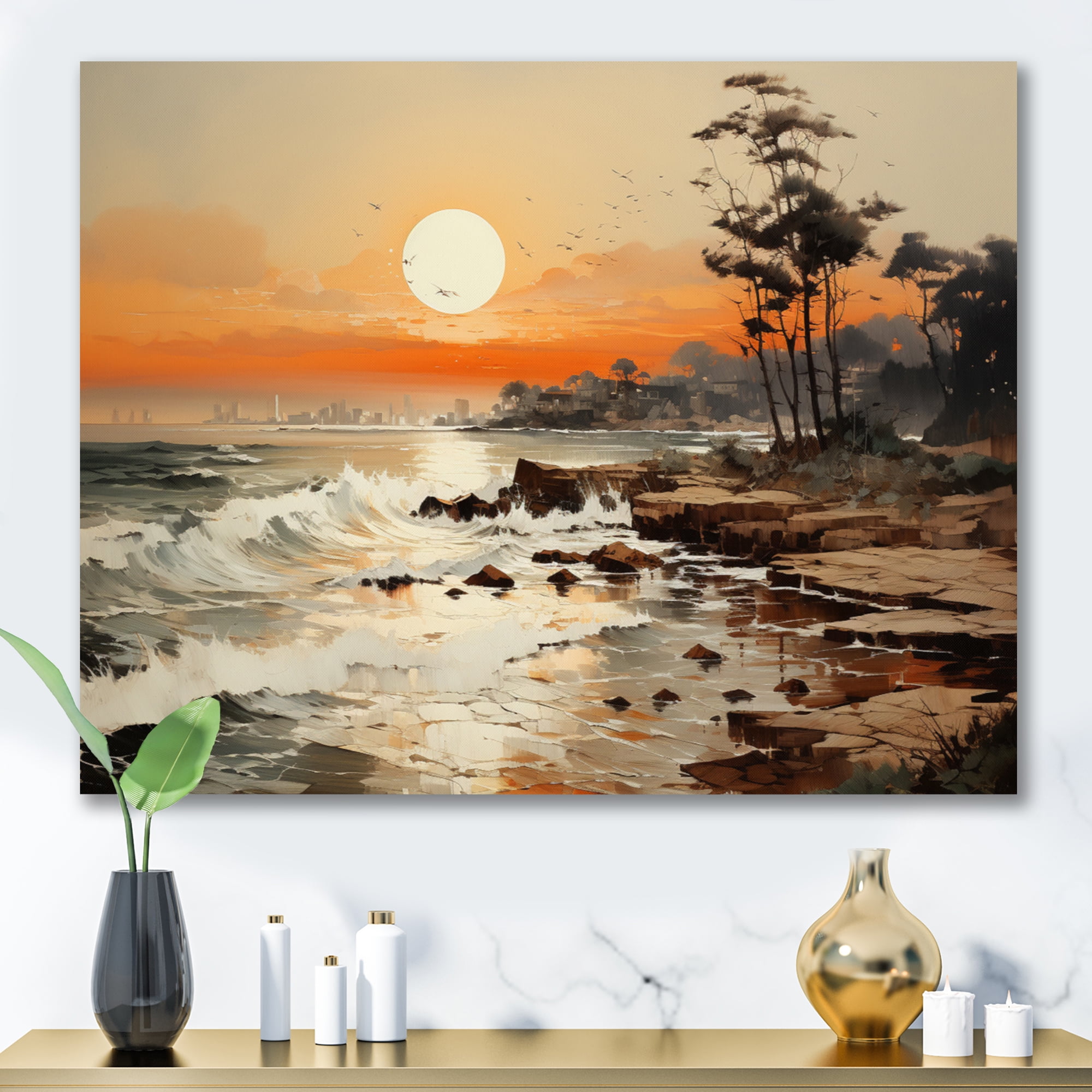 Click here for Designart France Wall Art  Riviera Sunset France F... prices