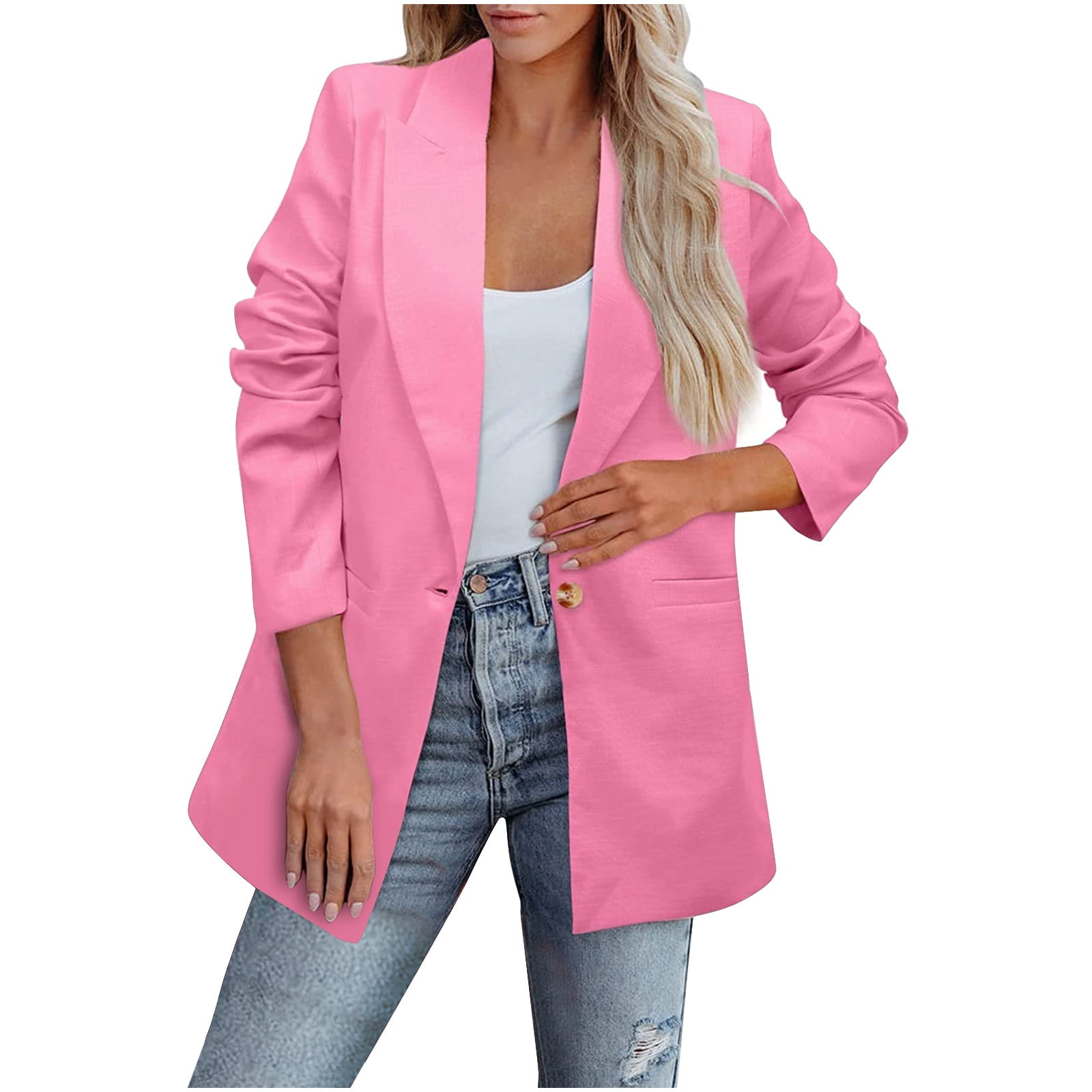 Click here for Cehvom Womens Ladies Solid Turn Down Collar Jacket... prices