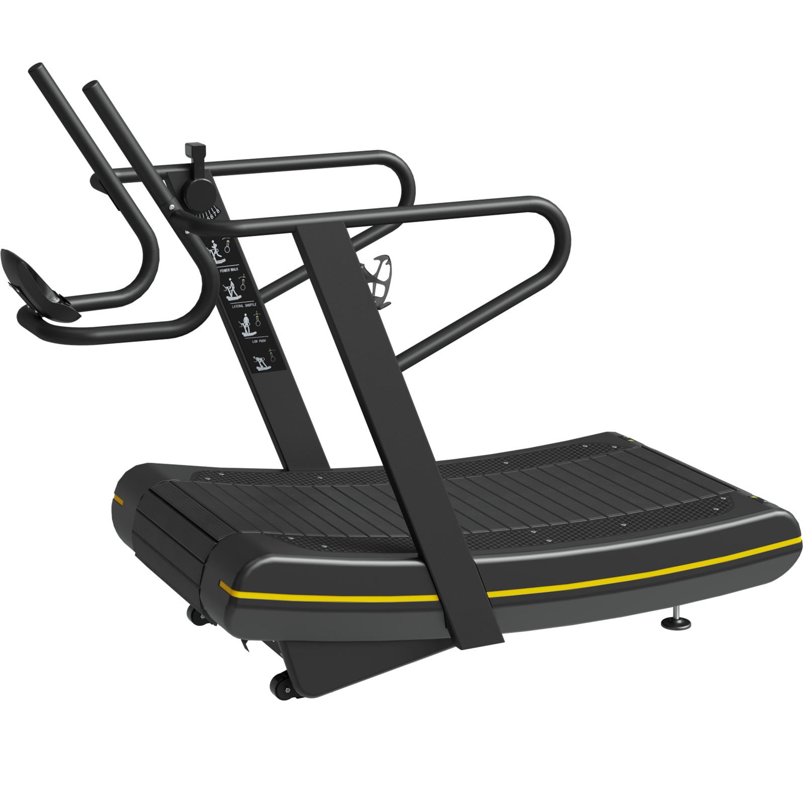 Syedee Curved Treadmill, Non-Electric Motorized Runner with LCD Disply ...