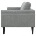 Pemberly Row Modern Fabric Upholstered Track Arms Sofa in Gray ...
