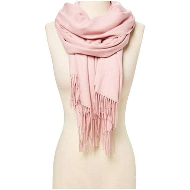 Light Pink Solid Scarfs for Women Fashion Warm Neck Womens Winter ...
