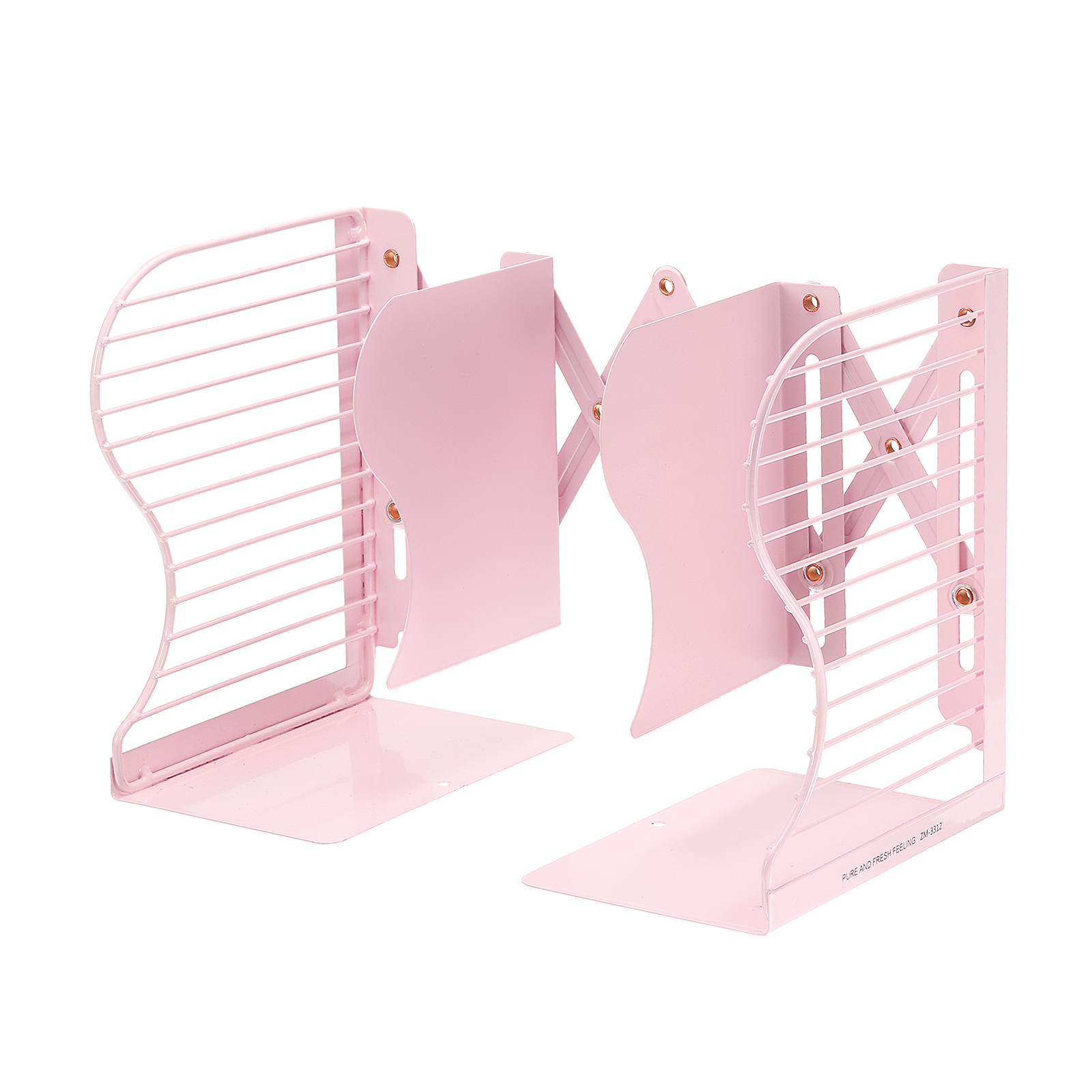 Uxcell Metal Horizontal Stripe Retractable Bookend, 5.91x4.33x7.87 ...