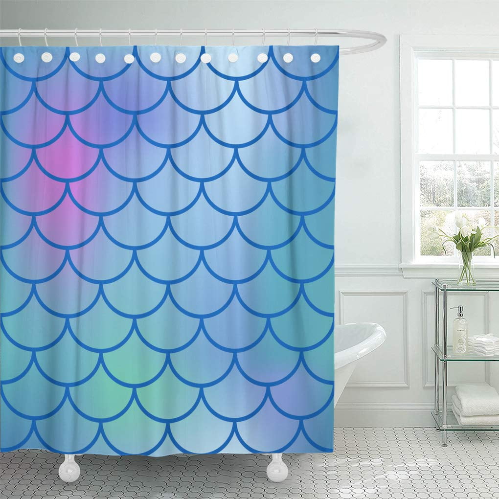 KSADK Blue Fish Scale Gradient Mesh with Fishscale Bright Pink Mermaid ...