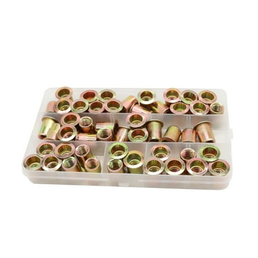 M5 Rivet Nuts, 50 Pack Zinc Plated Carbon Steel Knurled Flat Head ...